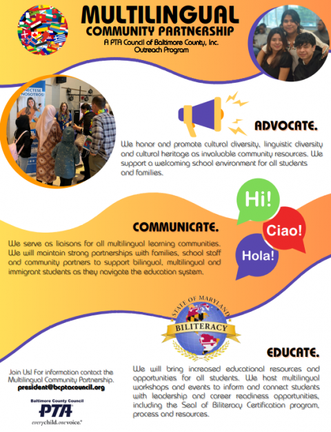 Multilingual Community Partnership (MLCP) | PTA Council of Baltimore County