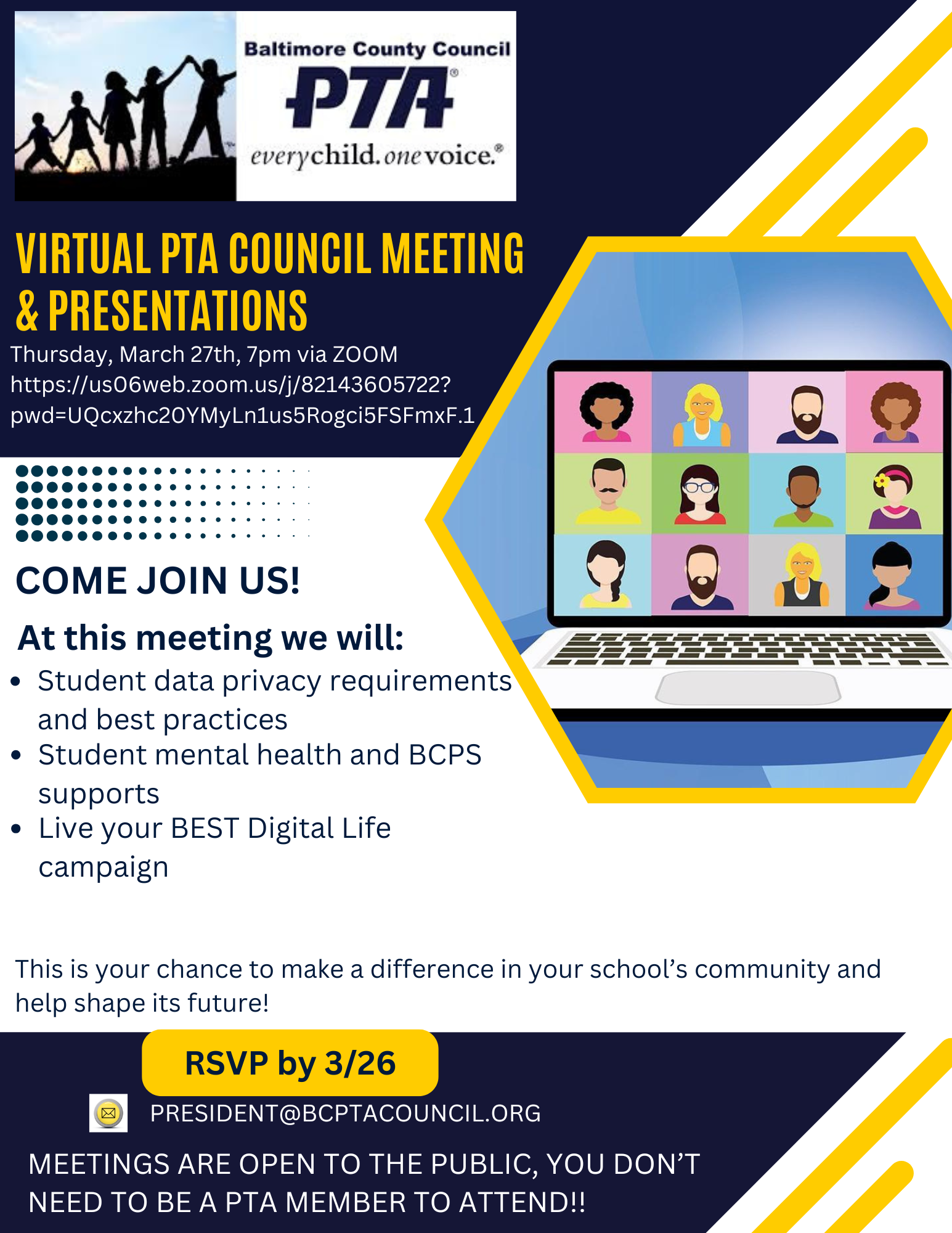 PTA Council March 27 2025 General Meeting Flyer | PTA Council of ...